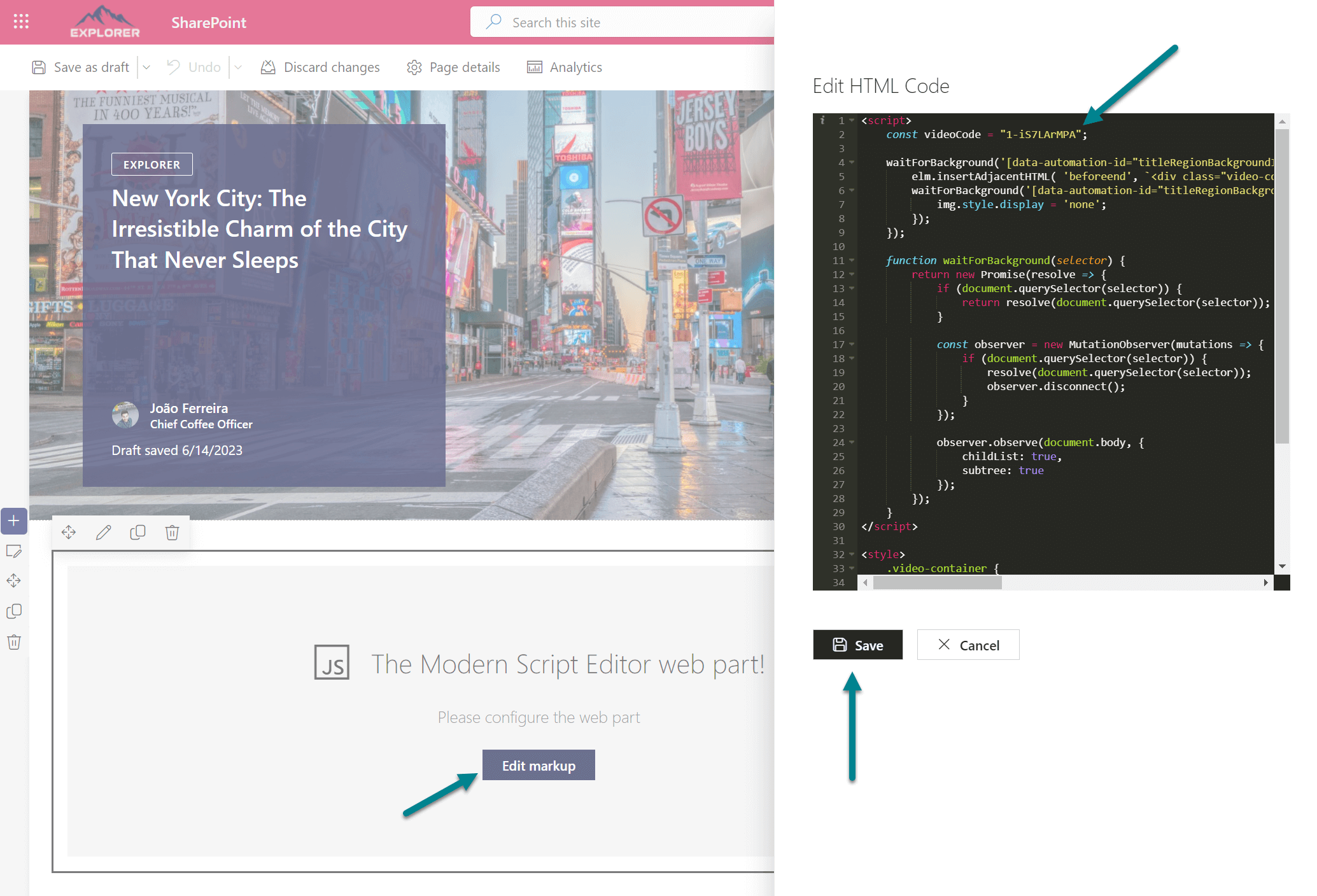 Adding a dynamic touch: Using a live YouTube video as a SharePoint page background header ...
